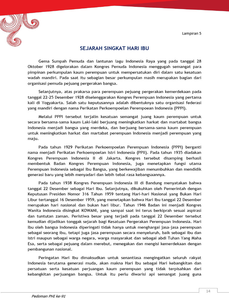 Sejarah Singkat Hari Ibu | PDF