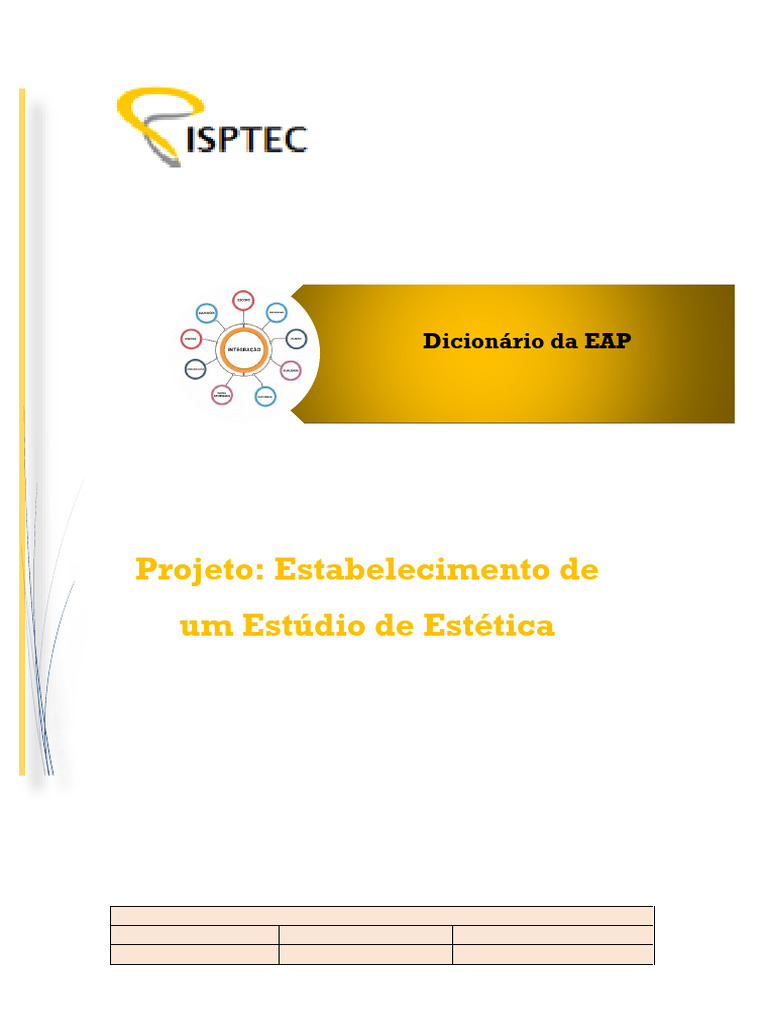 Dicionário da EAP: Estúdio de Estética | PDF | Business