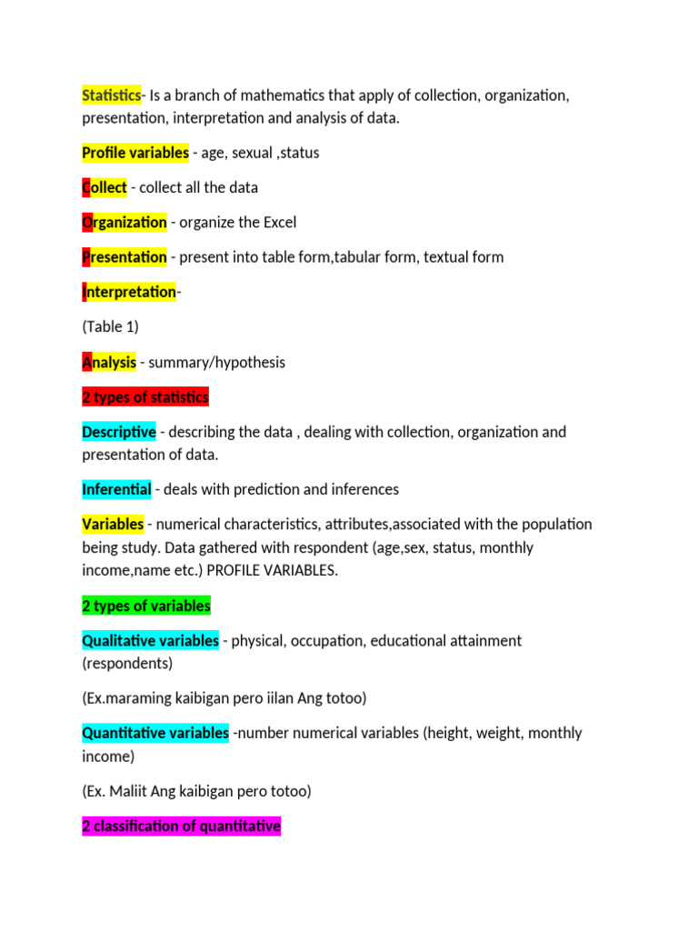 Introduction to Statistics Basics | PDF