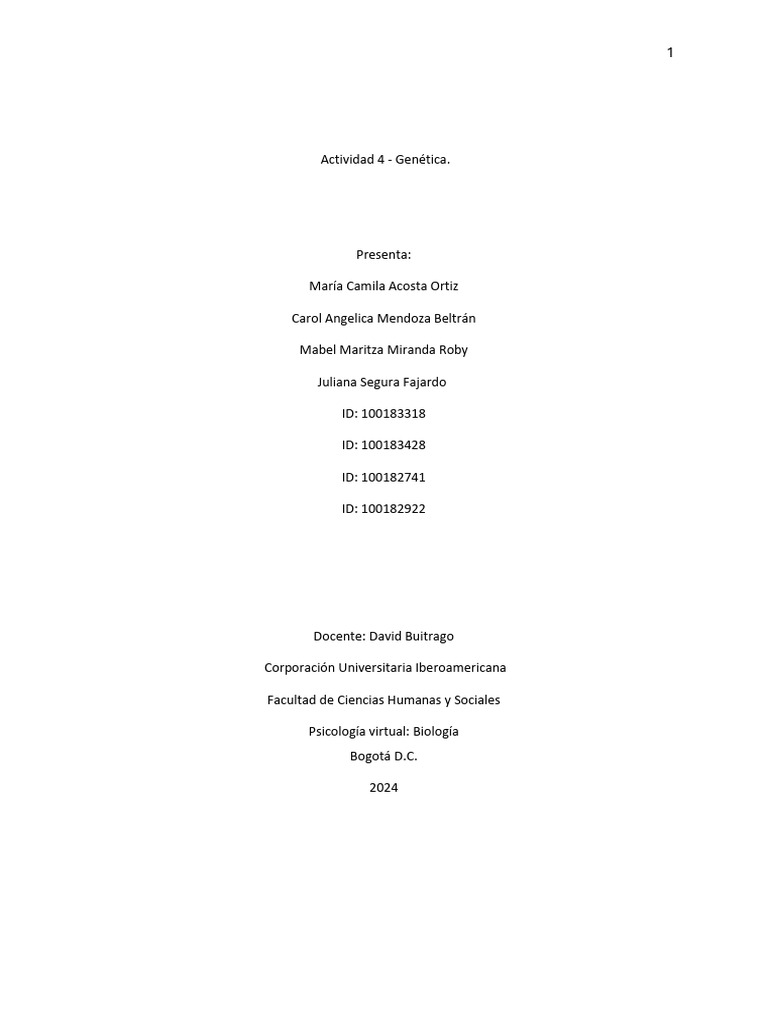 4 Entregable - Genetica | PDF | Genética