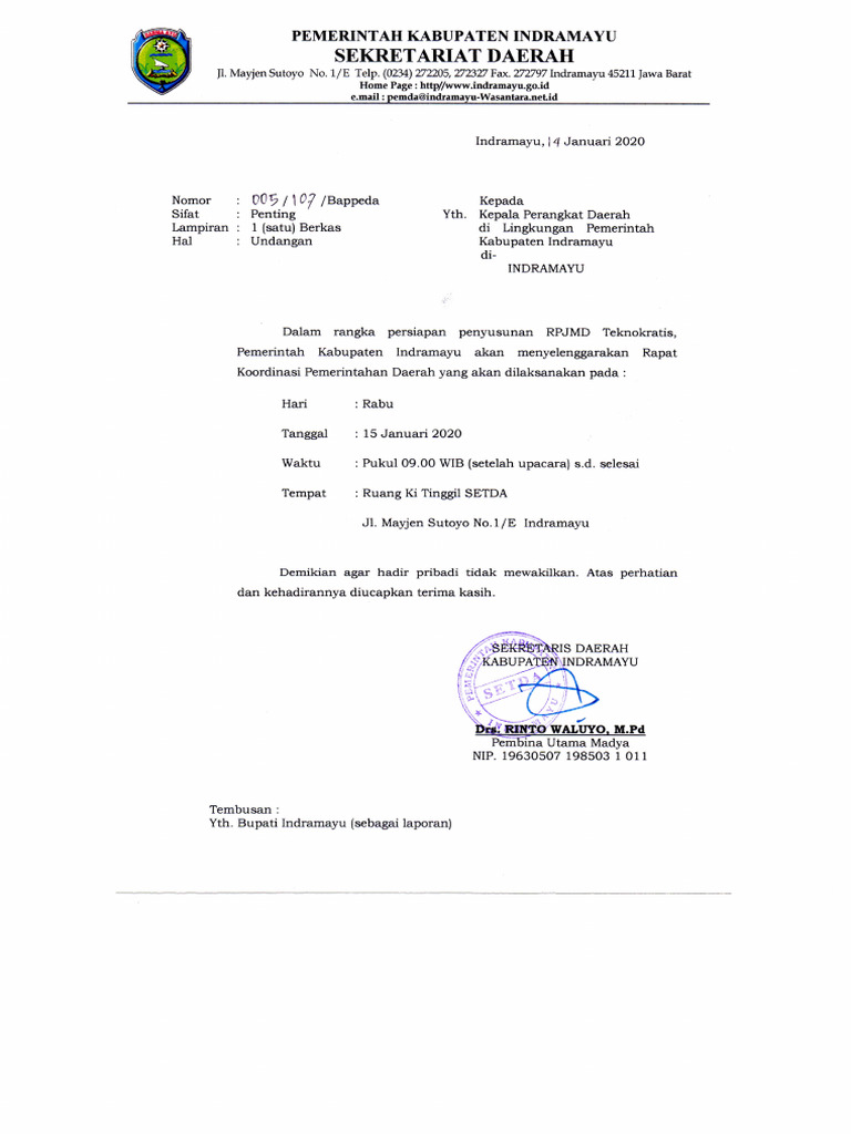 Surat Undangan Rakor | PDF