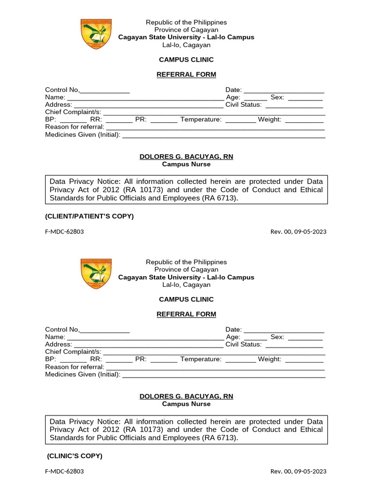 REFERRAL-FORM | PDF | Nursing | Public Services