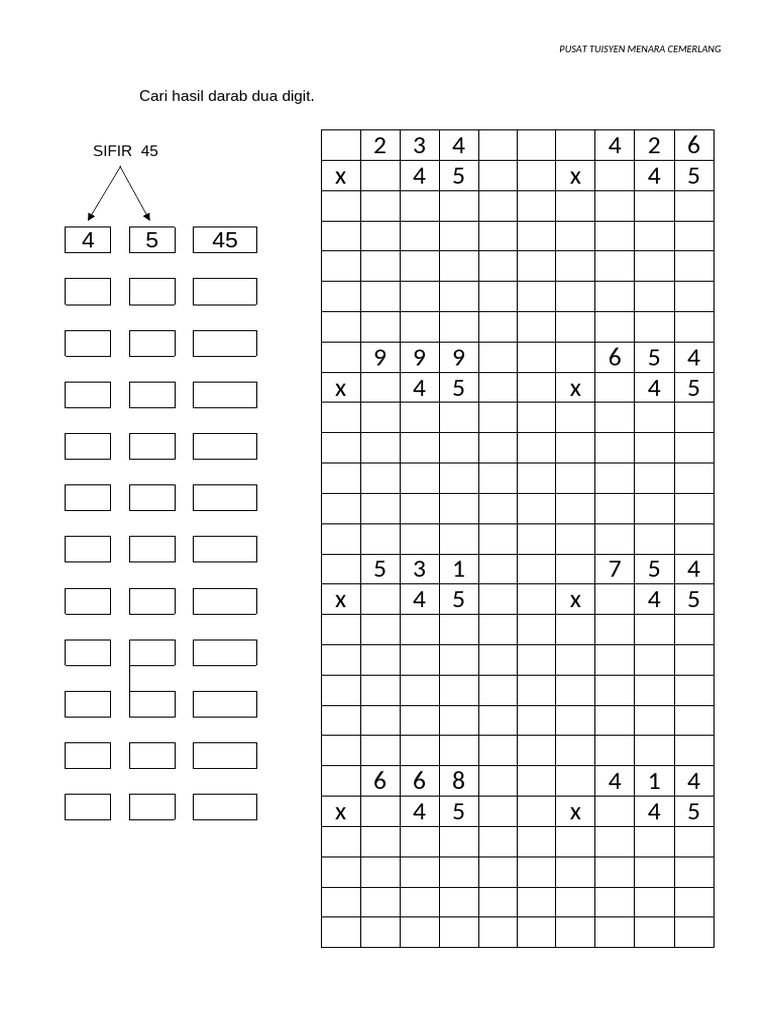 Cari Hasil Darab Dua Digit | PDF