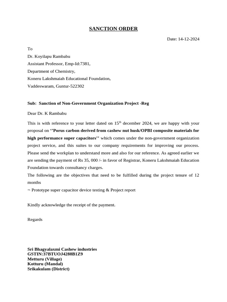 Sanction Order | PDF