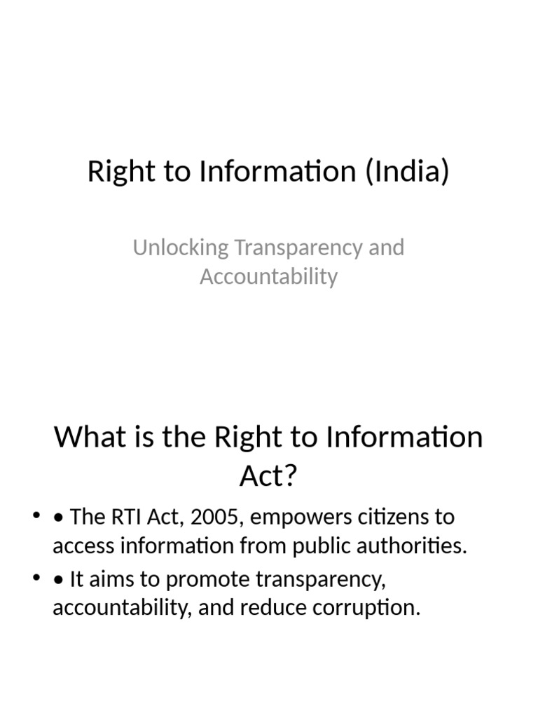 Right To Information Presentation | PDF