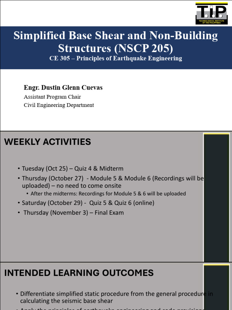 Simplified Base Shear and Non Building Structures 2 - Compress | PDF ...