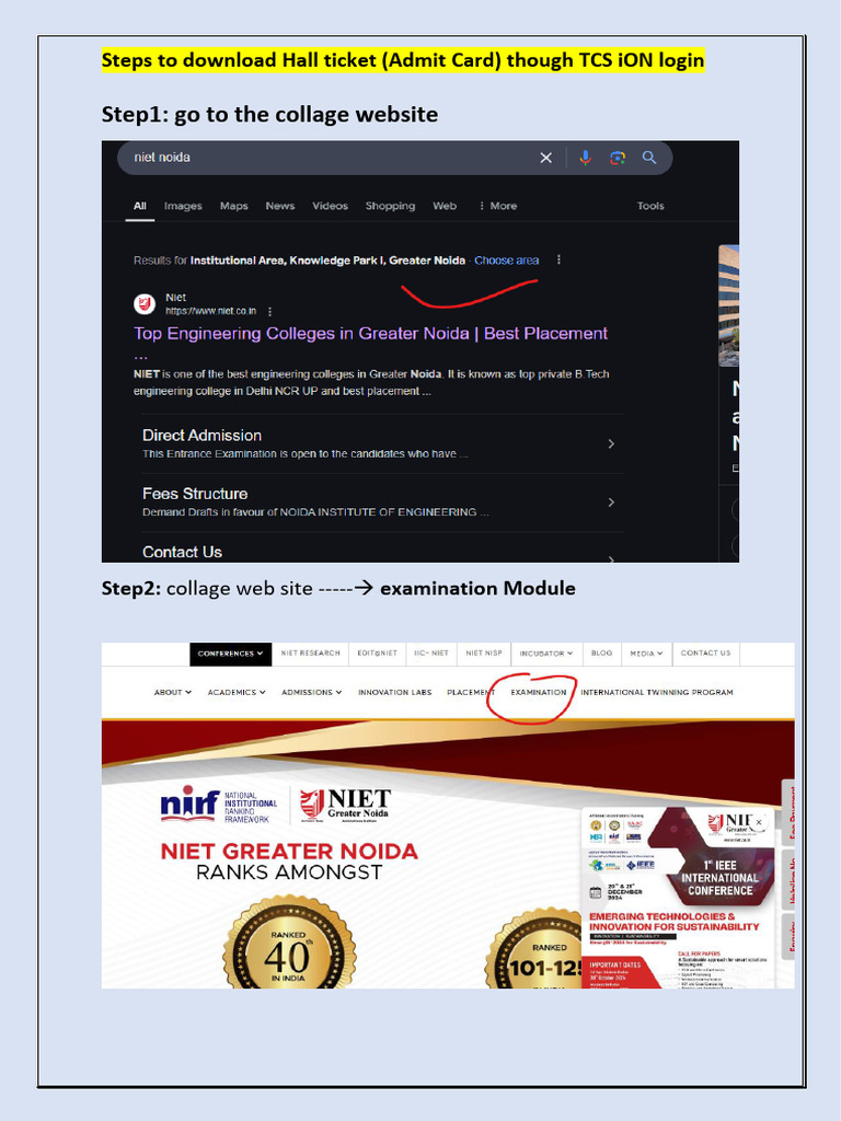 Steps To Download The Hallticket | PDF