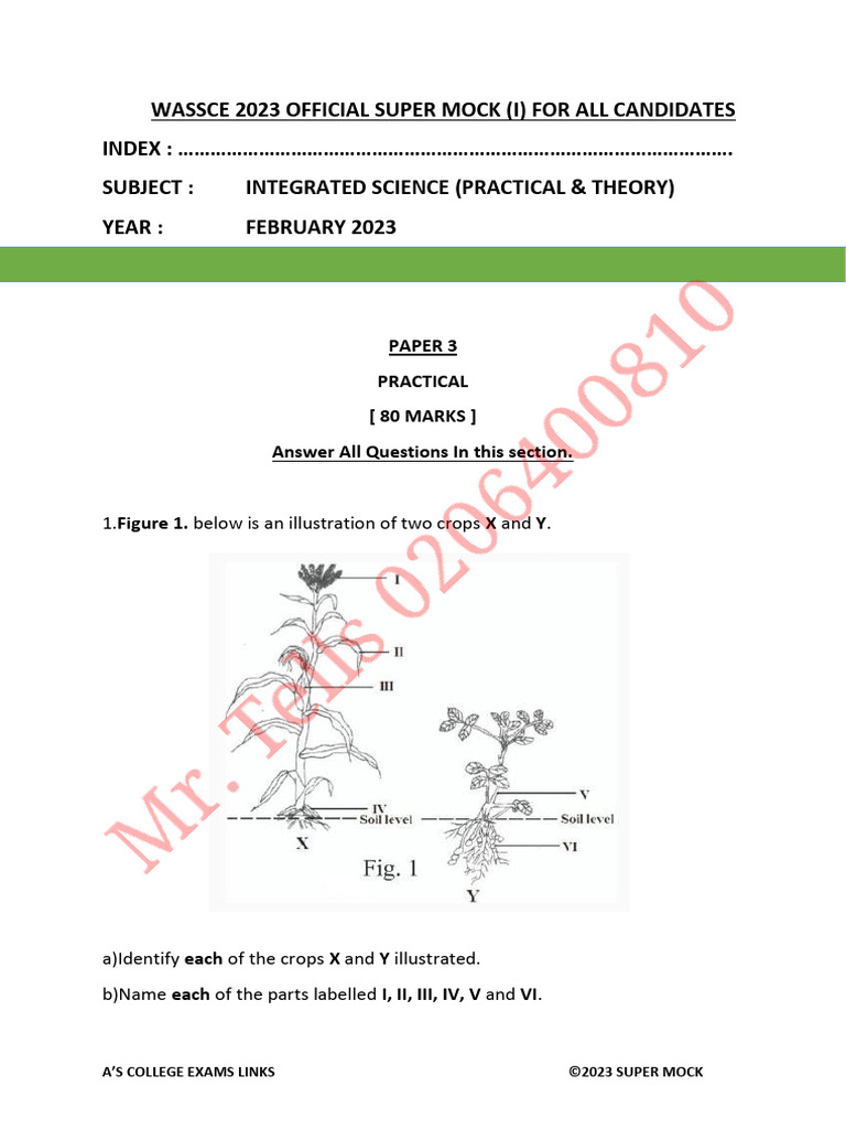 Integrated Science Super Mock (I) 2023-1 | PDF | Sodium Hydroxide | Chemistry