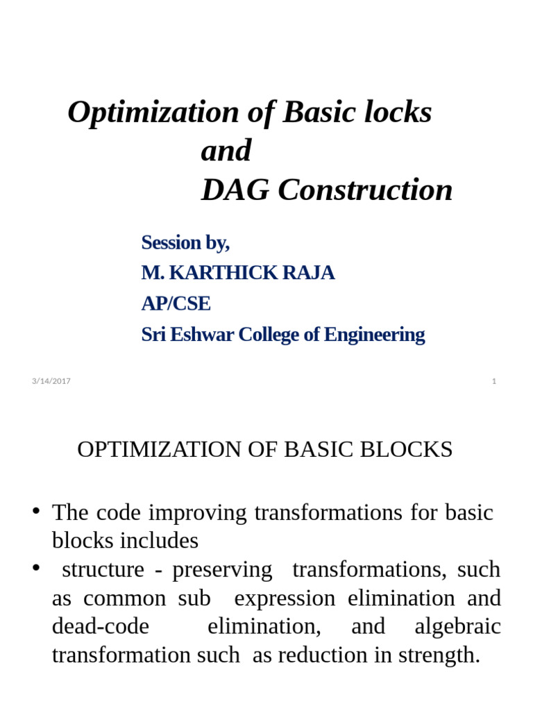 5.5 DAG - Optimization of Basic Blocks | PDF | Computer Programming | Software Engineering