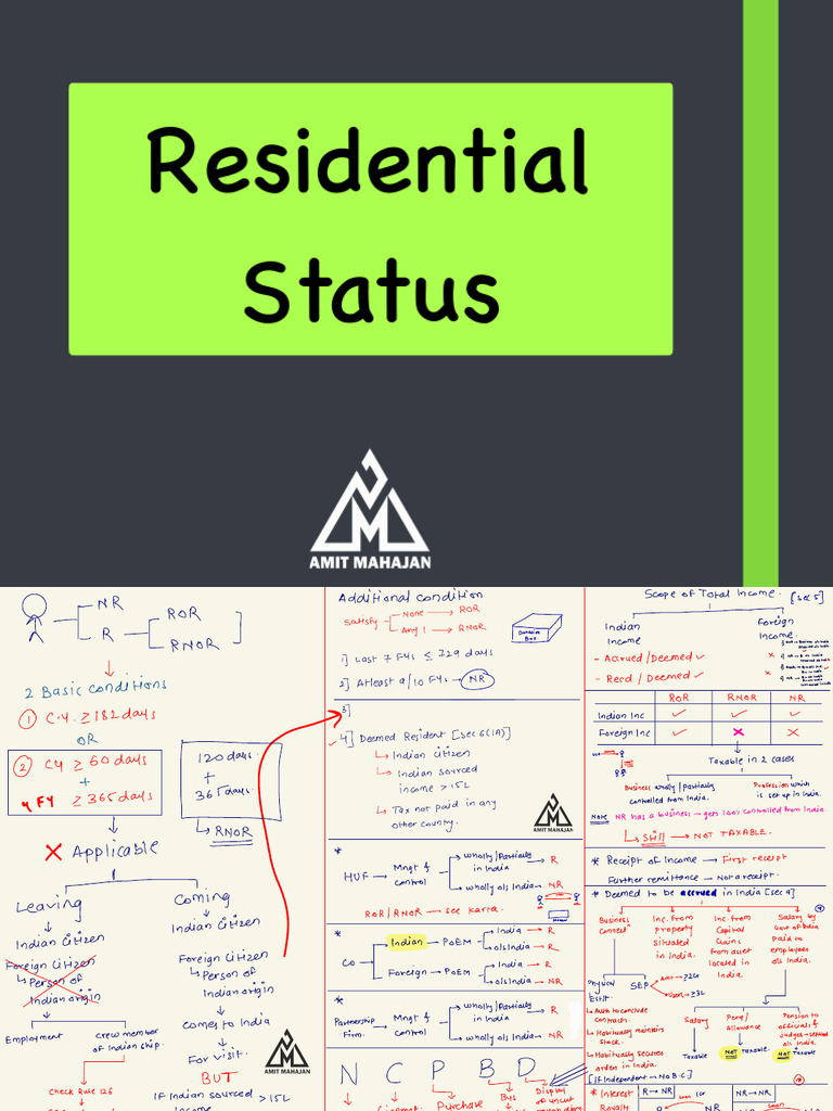 Residential Status - Master Chart - CA Amit Mahajan | PDF | Personal ...