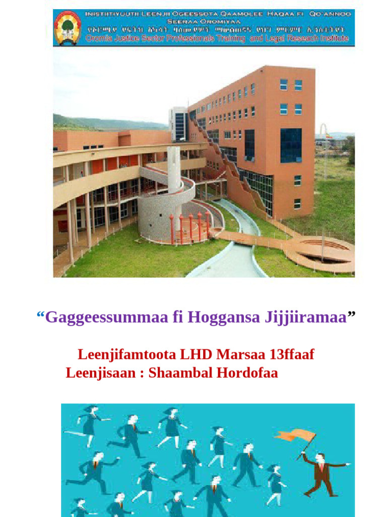 Gaggeessummaa Fi Hoggansa Jijjiiramaa - LLH M13ffaaf | PDF
