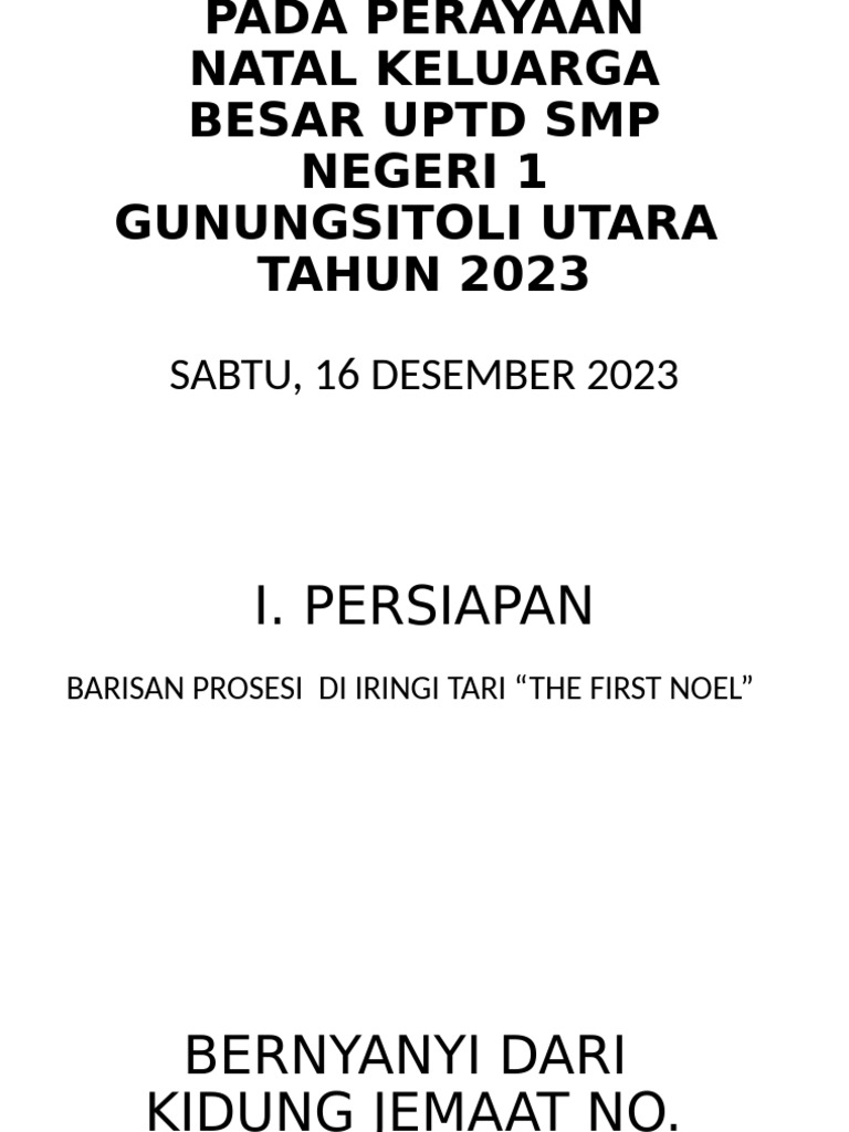 Susunan Acara Perayaan Natal Keluarga Besar Uptd Smp | PDF Susunan Acara Perayaan Natal Keluarga Besar Uptd Smp | PDF