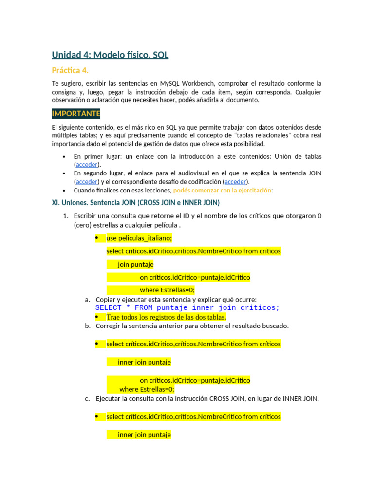 sentencia join | PDF | SQL | Bases de datos sentencia join | PDF | SQL | Bases de datos