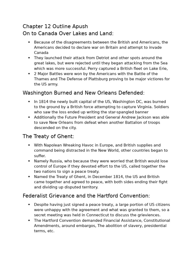 Chapter 12 Outline | PDF | British Empire | James Madison