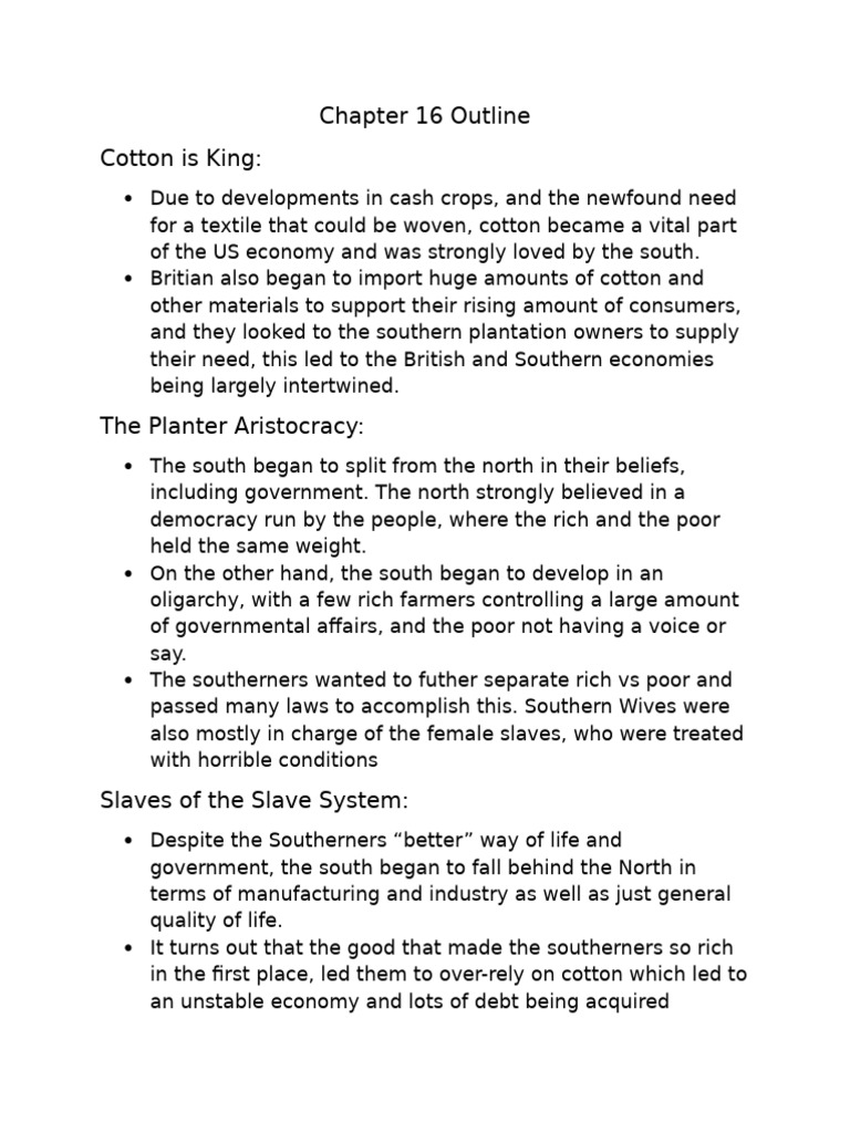 Chapter 16 Outline | PDF | Abolitionism | Slavery