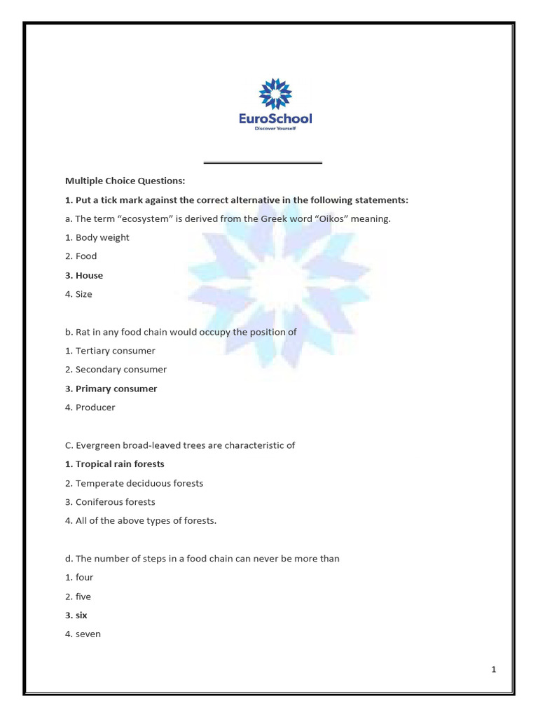 Grade 8 Biology Chapter 4: Ecosystem | PDF | Herbivore | Plants