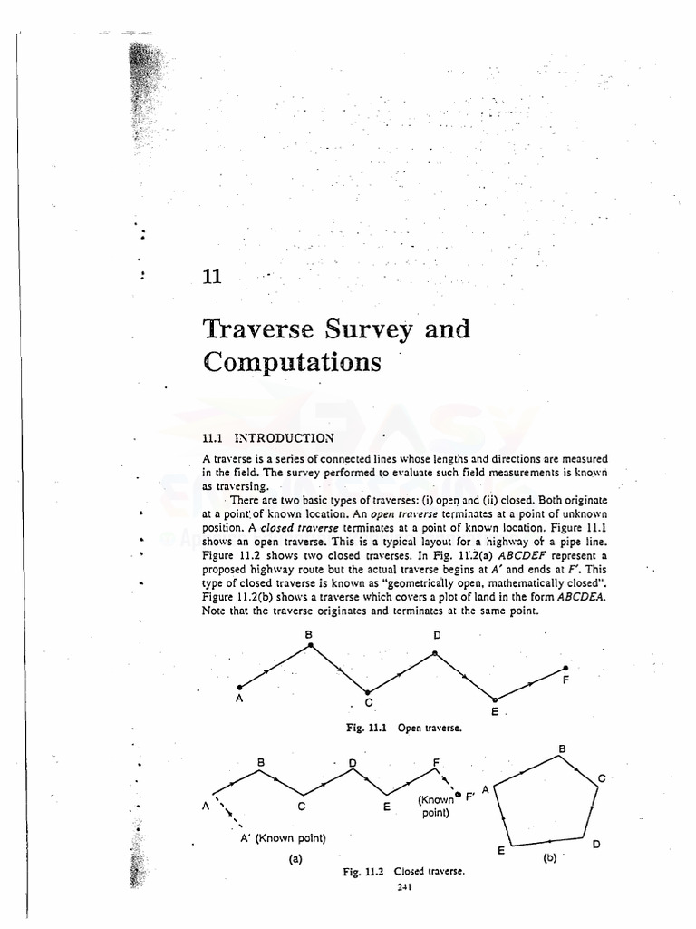 Traverse Survey & Computations | PDF | Angle | Surveying