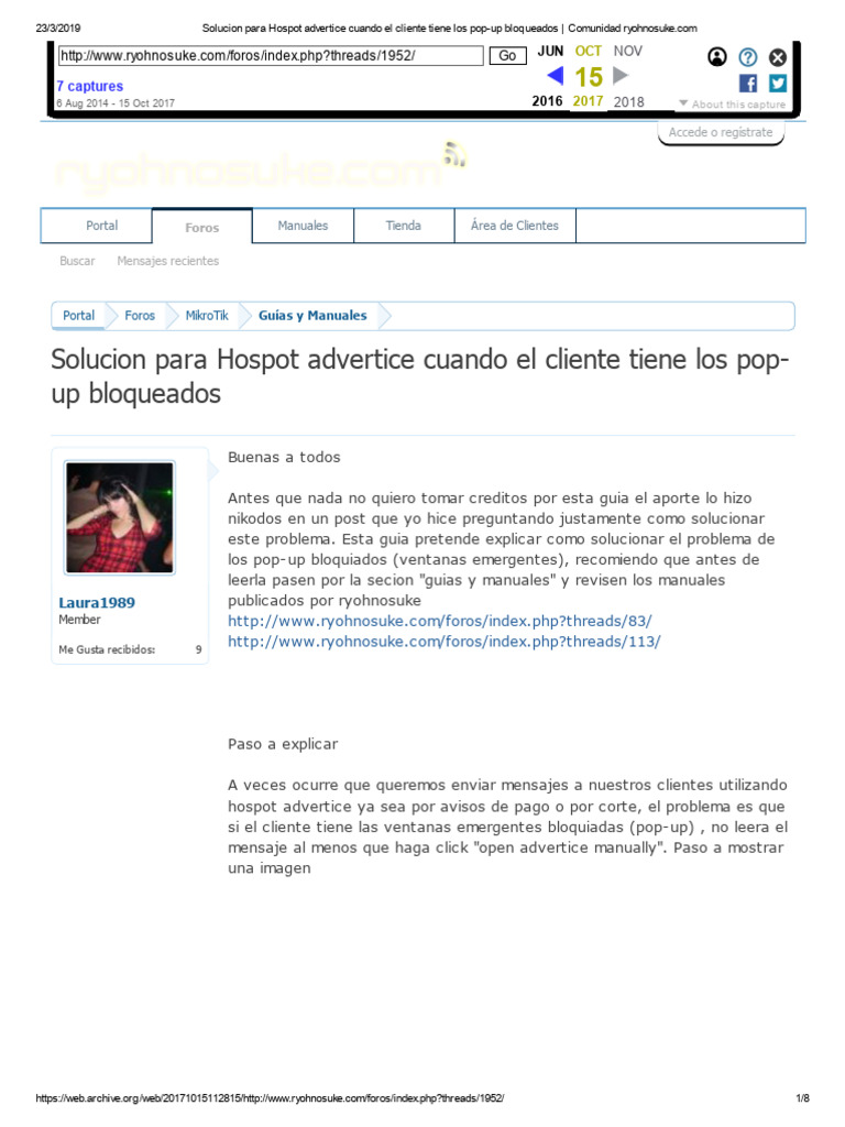 Solucion para Hospot advertice cuando el cliente tiene los pop-up bloqueados _ Comunidad ...