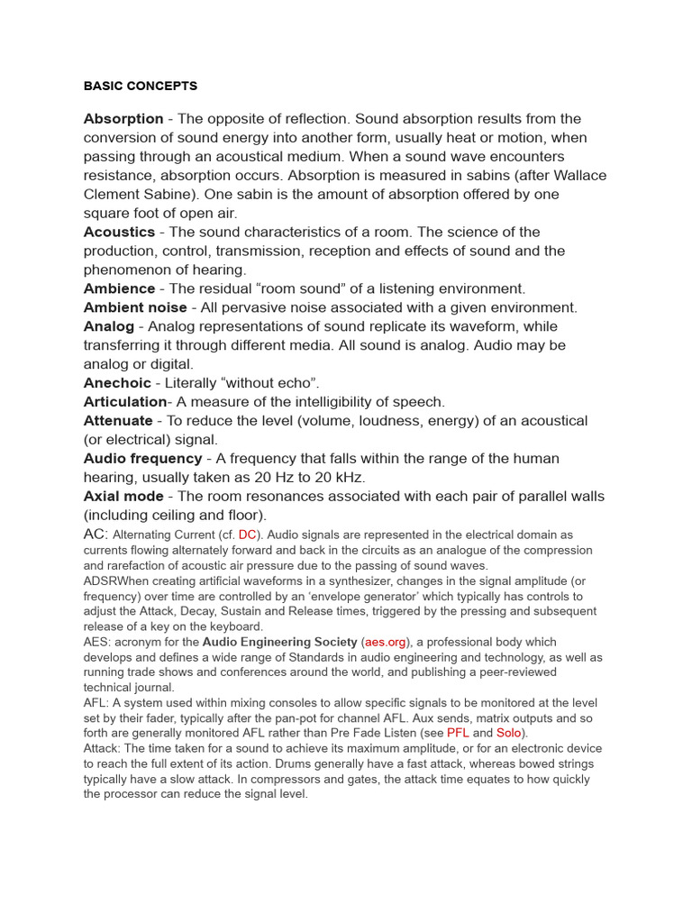 AV GLOSSARY | PDF | Microphone | Equalization (Audio) AV GLOSSARY | PDF | Microphone | Equalization (Audio)