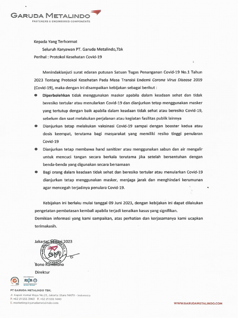 Protokol Covid-19 2023 | PDF