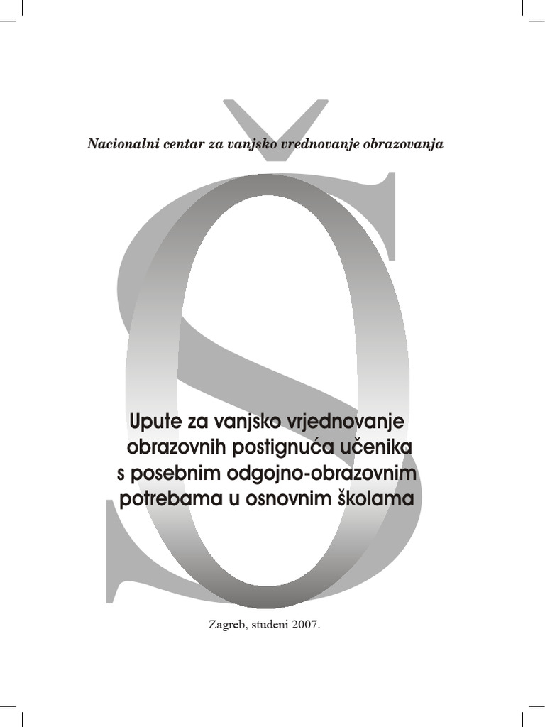 Upute Vanjsko Vrednovanje Poop Os | PDF