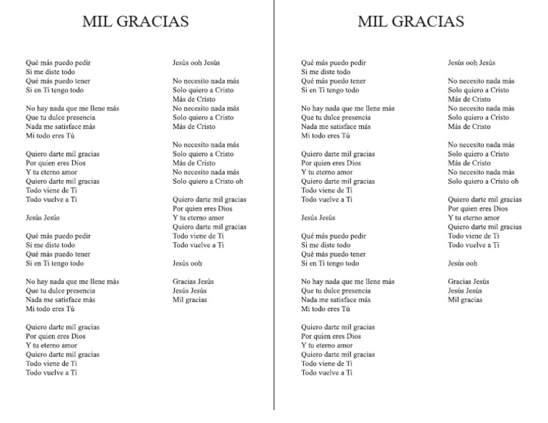 Mil Gracias | PDF