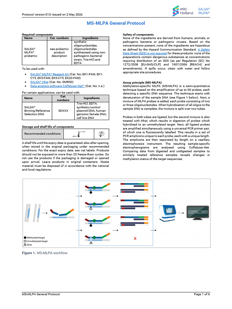 MS MLPA General Protocol MSP v013 | PDF | Polymerase Chain Reaction ...