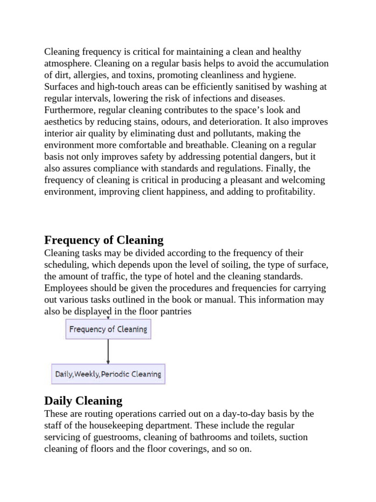 Cleaning Frequency | PDF | Housekeeping