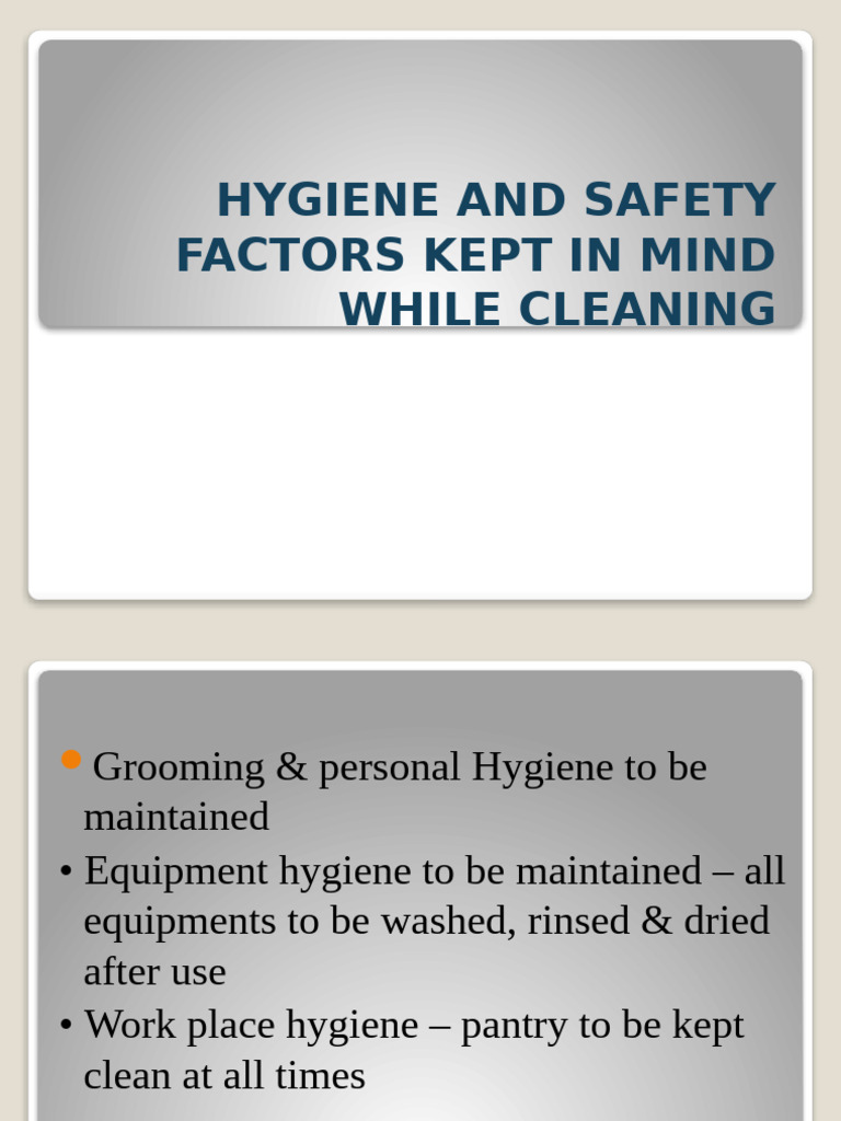 Hygiene and Safety Factors Kept in Mind While | PDF