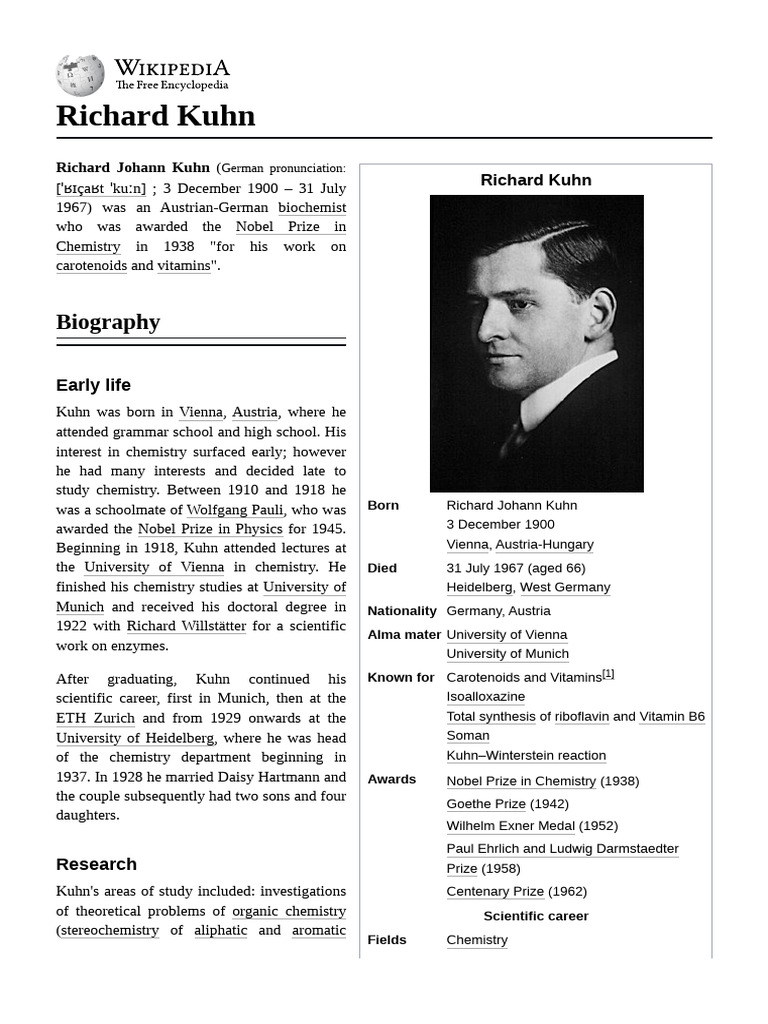 Richard_Kuhn | PDF | Chemistry