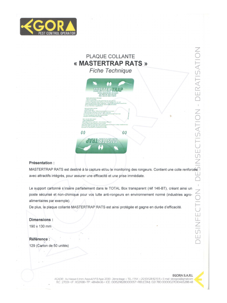 Fiches Master Trap Rats Plaques Collantes Vert | PDF