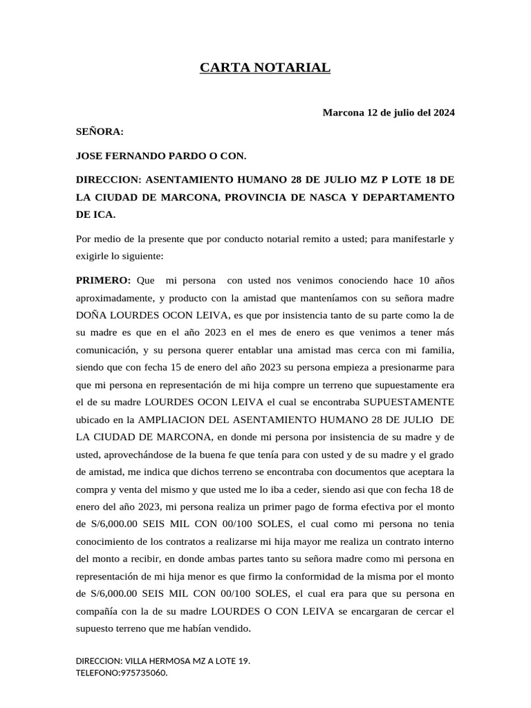 Estafa y Tráfico de Terrenos en Marcona | PDF