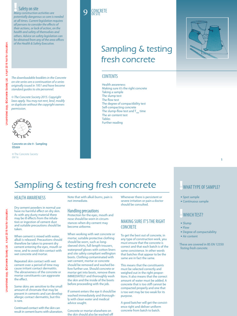 009 sampling-Sept16 | PDF | Concrete | Cement