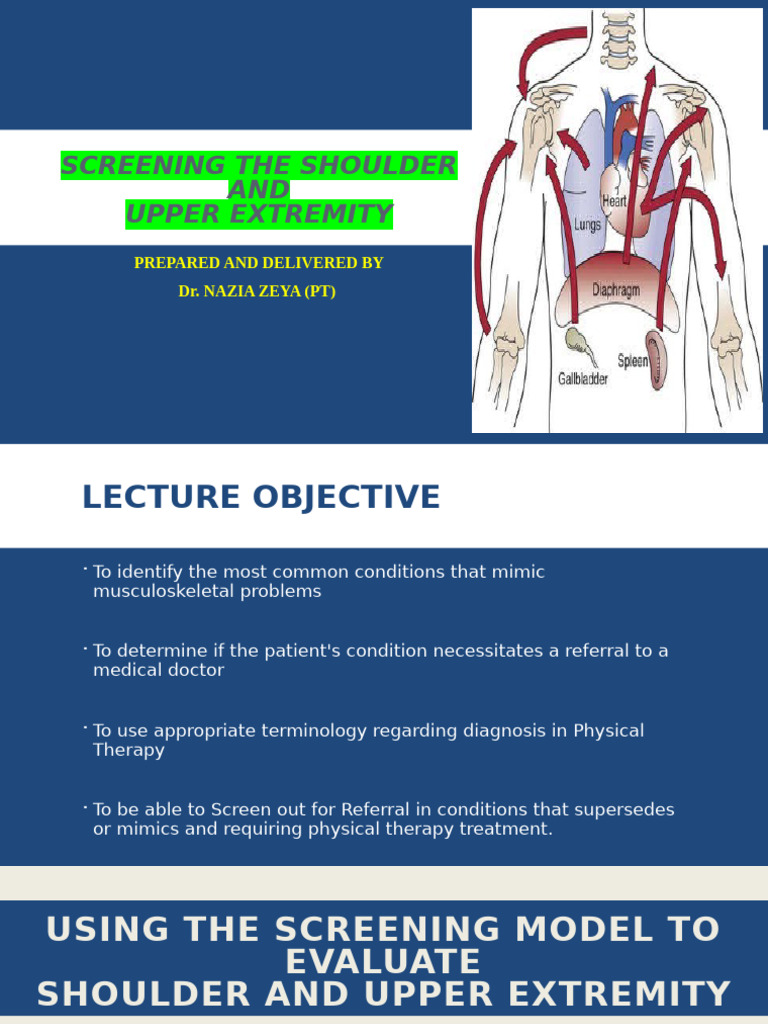 D D Lecture 3 Screening The Shoulder New Final | PDF | Thorax | Shoulder