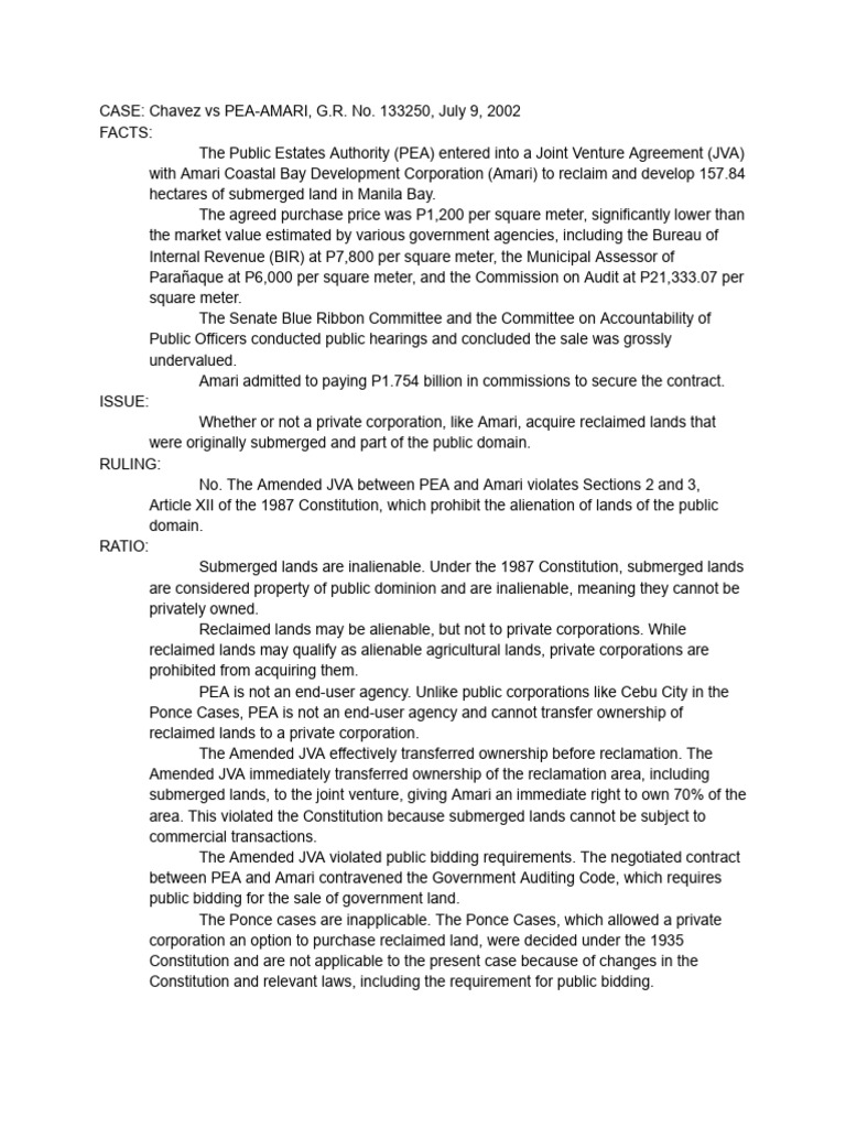 (Case Digest) Chavez Vs Pea-Amari, G.R. No. 133250, July 9, 2002 | PDF ...