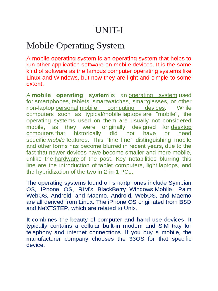 Mobile Operating System | PDF | Android (Operating System) | Blackberry