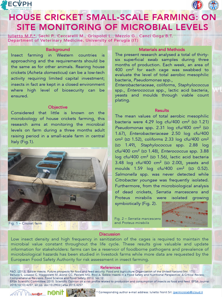Poster Iulietto Cricket Farm | PDF | Colony Forming Unit | Food Safety