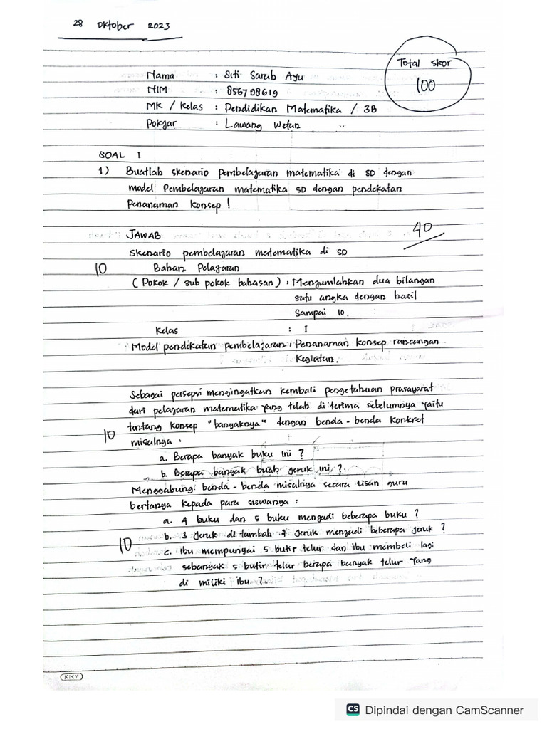 Tugas 1 Pend. MTK 1 | PDF