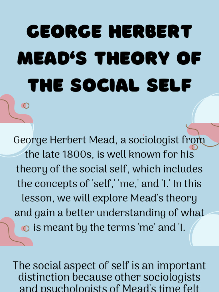 Mead's Social Self Theory Explained | PDF | Cognitive Science ...
