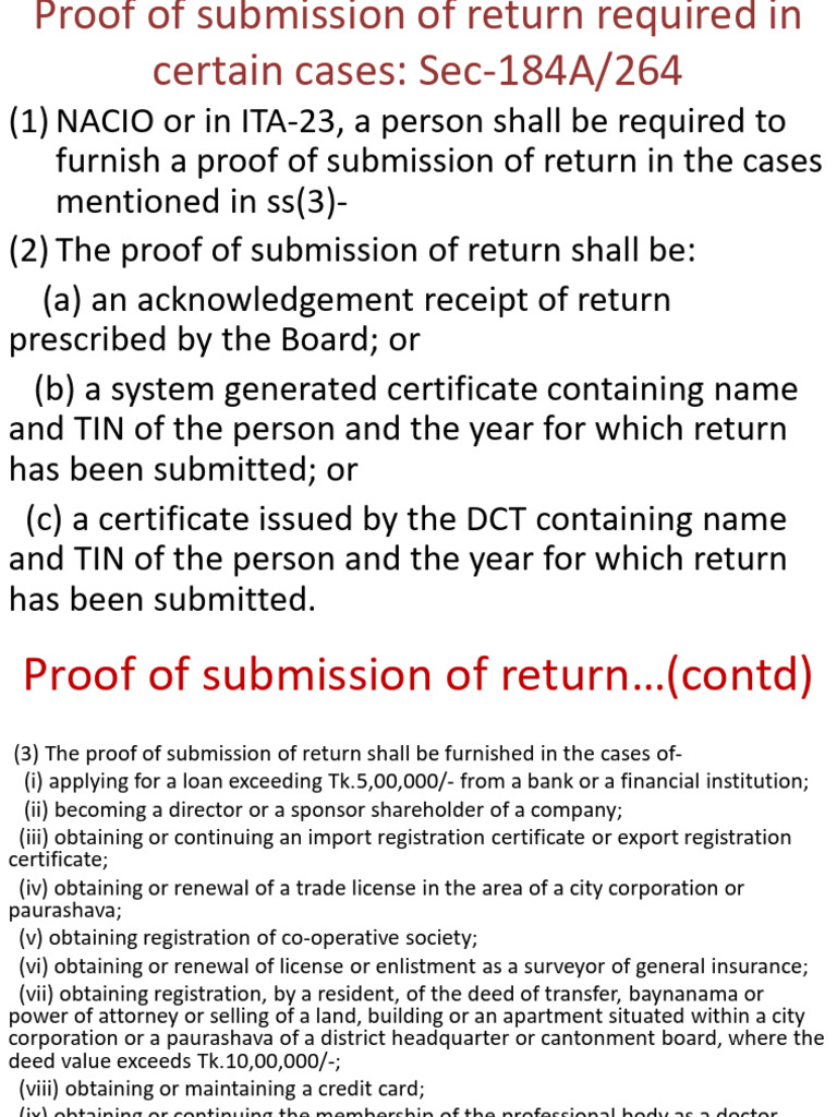 Proof of Return Submission Requirements | PDF