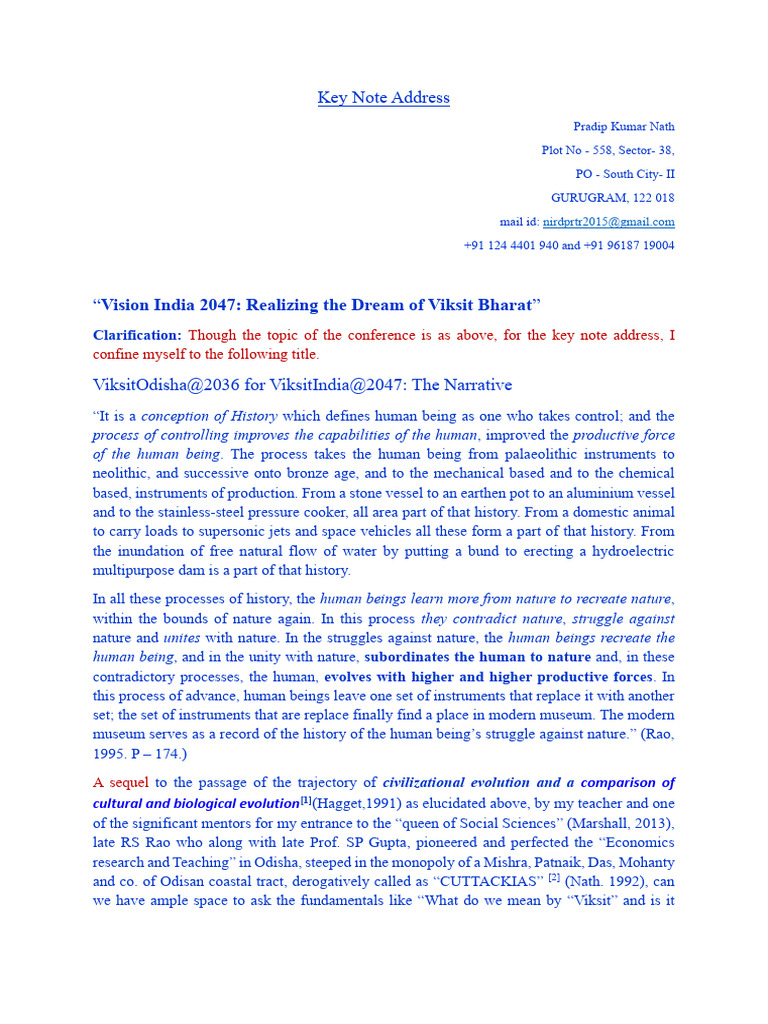 Vision India 2047: Viksit Odisha 2036 | PDF | Governance | Zimbabwe
