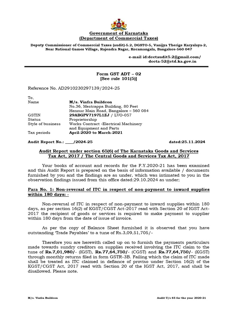 Vinfra 2020-21 ADT-02 (3) | PDF | Taxes | Invoice