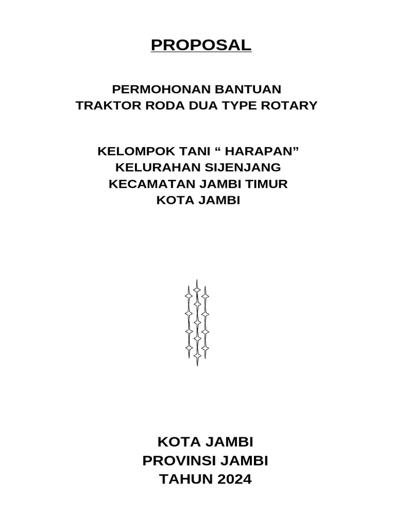 Proposal Bantuan Traktor Roda Dua | PDF
