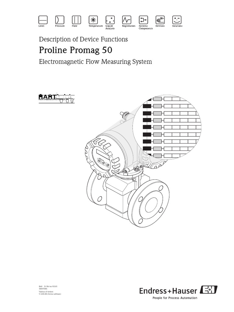 Promag_50 Description of Device Functions | PDF | Gallon | Barrel (Unit)