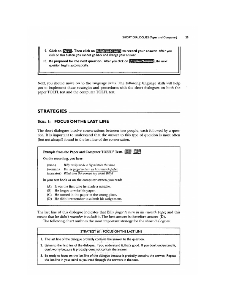 Listening TOEFL Skill 1 - 2 | PDF