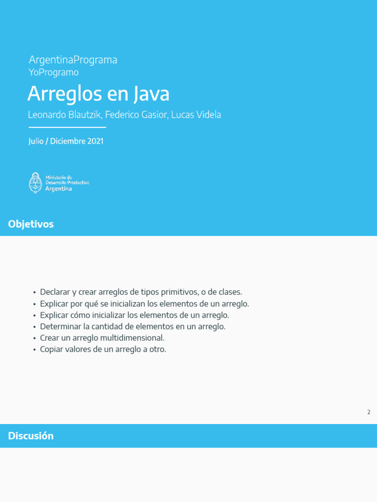 06 Arreglos en Java | PDF | Java (lenguaje de programación) | Paradigmas de programación