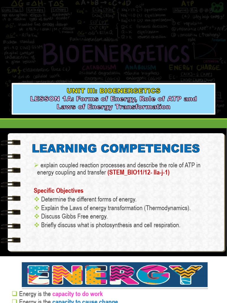 Genbio Lec1a - Forms of Energy Laws of Energy Trasformation and Role of Atp | PDF | Adenosine ...