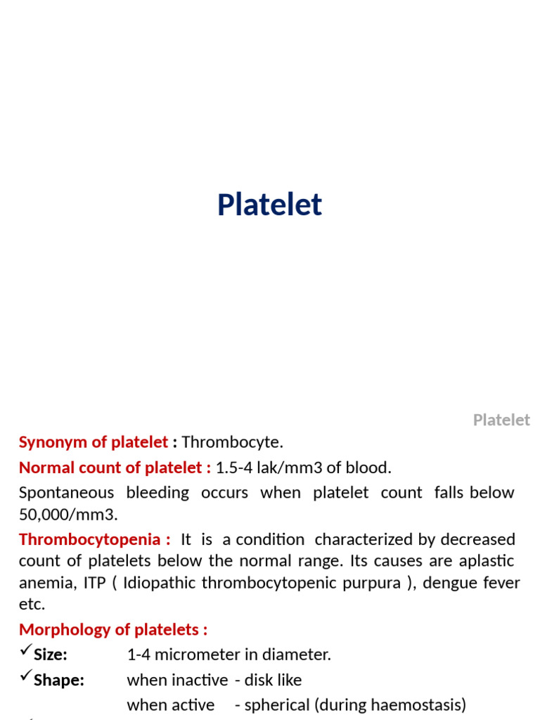 Platelet | PDF