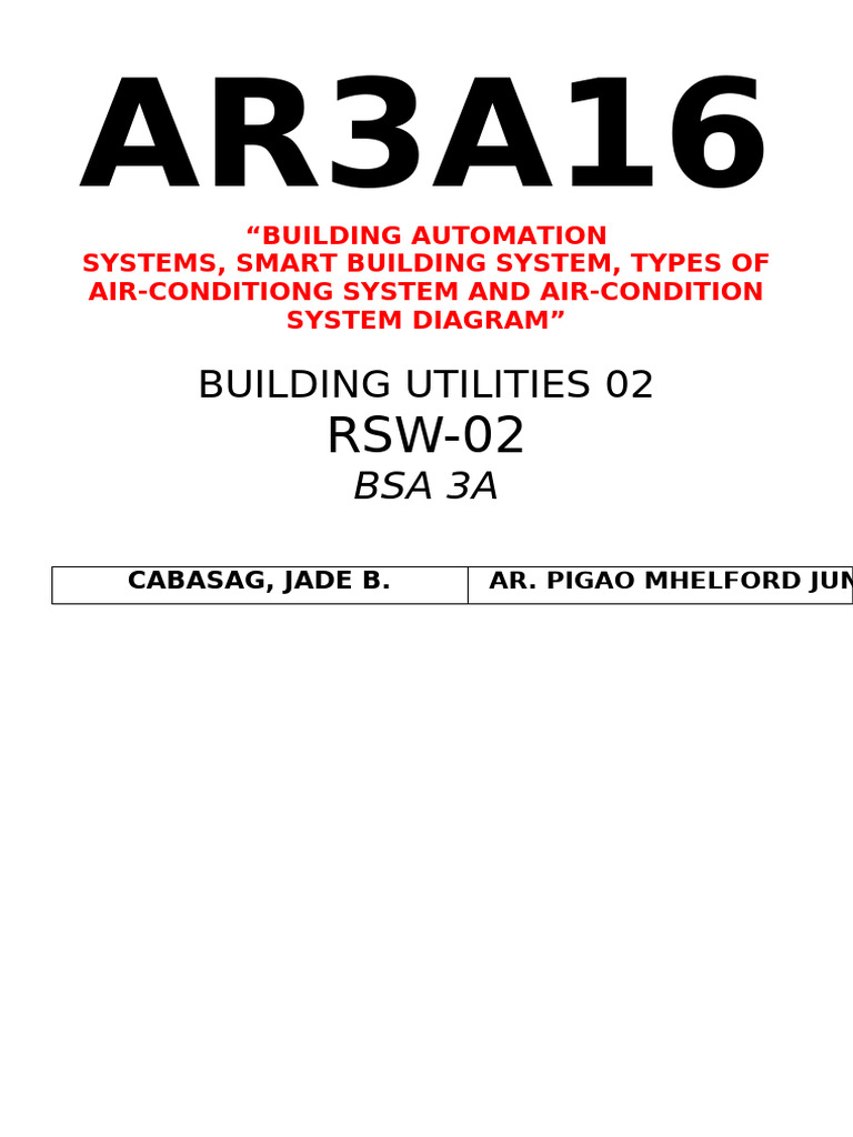 Bu RSW 03 | PDF | Air Conditioning | Building Automation