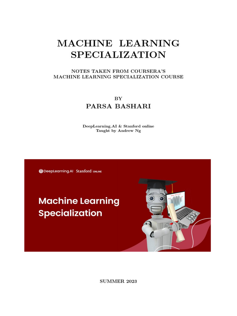 Coursera Machine Learning Specialization | PDF | Artificial Neural ...
